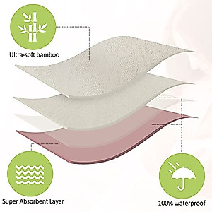 42 Pcs Reusable Nursing Pads Breast Pads for Breastfeeding Washable Organic Bamboo Nipple Pads Breast Feeding Essentials with Laundry Bag, Travel Storage Bag for Overnight Leak (4.8 x 4.8 Inch)