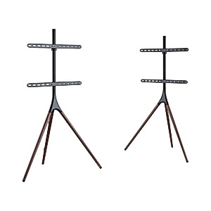 Link2Home Tripod TV Stand Swivel Easel for 45"-65" LED LCD Flat Screens up to 70 lbs., Tall TV Stand 54.5" for Corners, Bedroom, Black Bracket, Wood Base