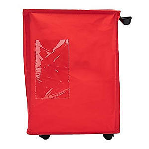 Mind Reader 65 Liter Rolling Laundry Hamper, Fabric Laundry Basket, Dirty Clothes Storage, Bathroom, Bedroom, Closet, Laundry Room, Red