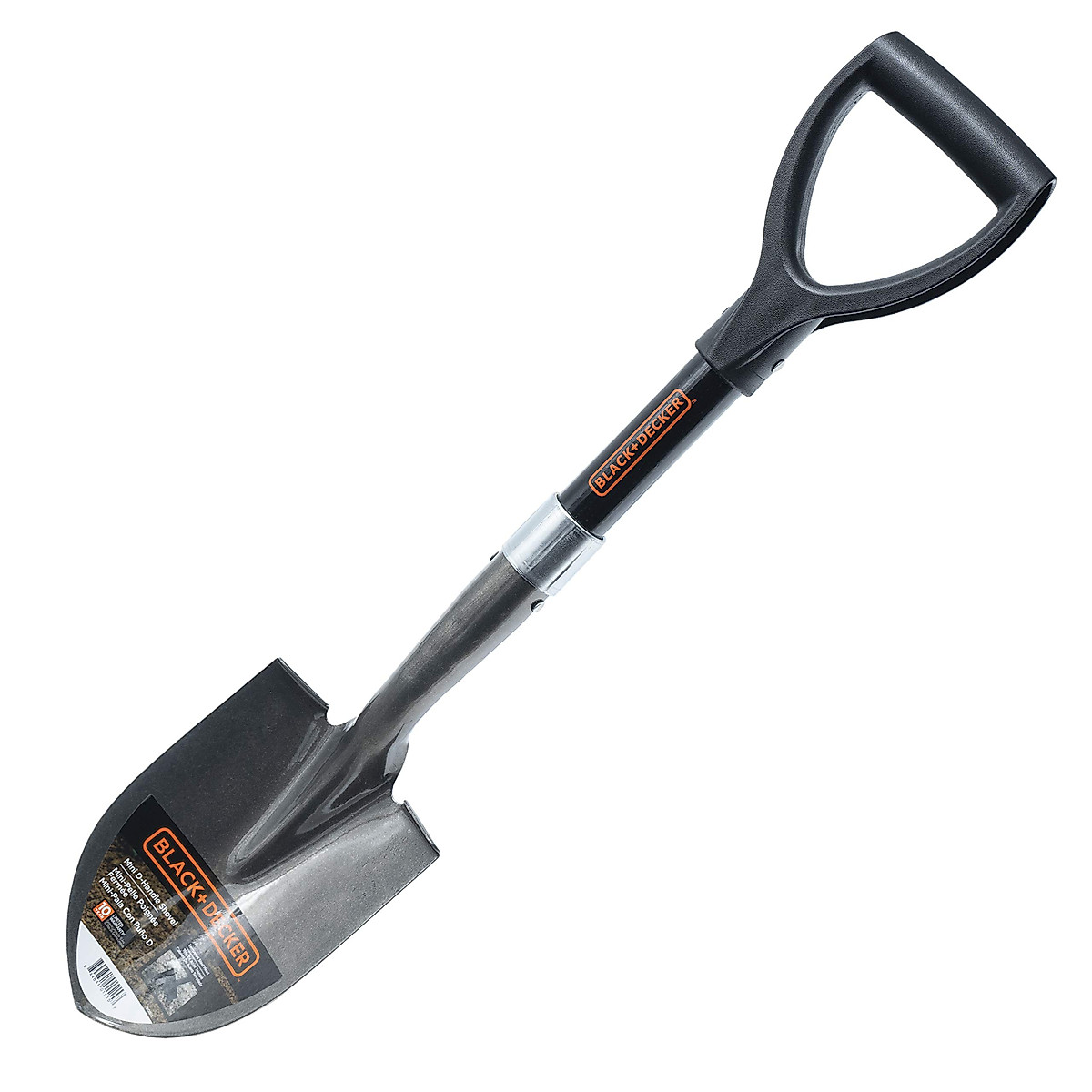 Black & Decker BD1515 D-Handle Mini Garden Shovel, 26 in, Black