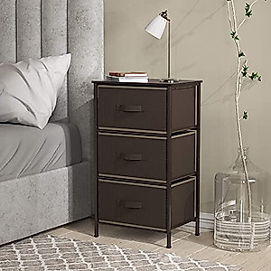 Simple Houseware Nightstands Dresser for Bedroom 3-Tier Organizer Drawer Storage Tower, Brown