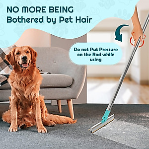 Quality Score Pet Hair rake Bundle, Retractable Cat & Dog Hair Carpet rake Remover | This pet Hair Broom & Carpet Brush for Carpets Rugs Mats Couch & Pet Tower with 2 Hanging Hooks Easy to Every Hair