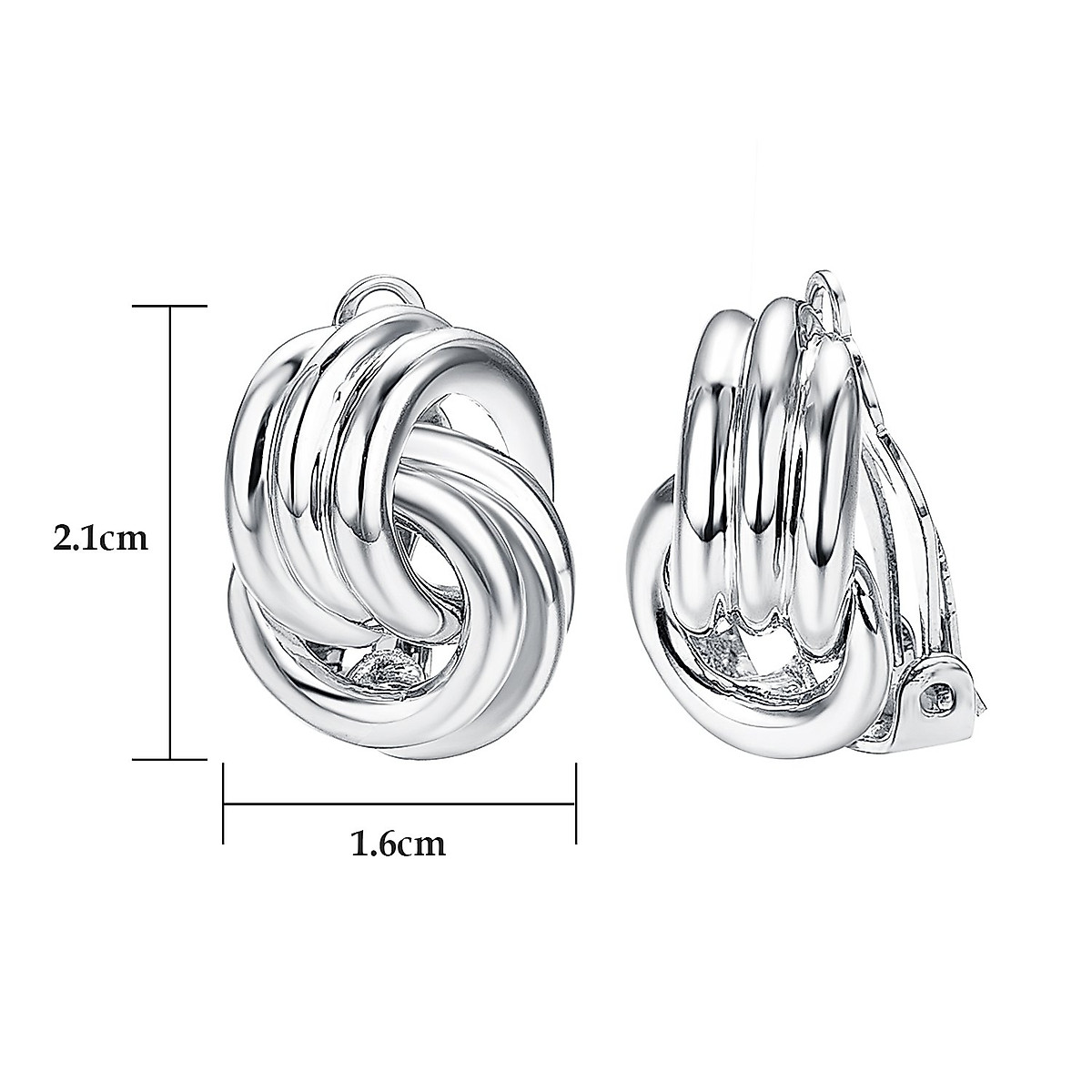 Yoursfs Stainless Ssteel Clip on Earrings for Women Silver Triple Hoop Clip-on Earring Dainty Earring Jewelry