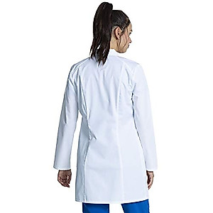 Cherokee White Lab Coat for Women with Notched Lapels with Button Closure and 3 Pockets CK452, M, White