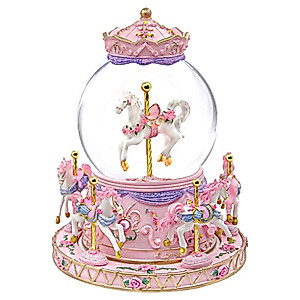 Carousel Horse Music Box Gift, Carousel Snow Globe with Lights Gifts for Kids Daughter Woman Girls Mom Wife Christmas Birthday Valentine Play You are My Sunshine