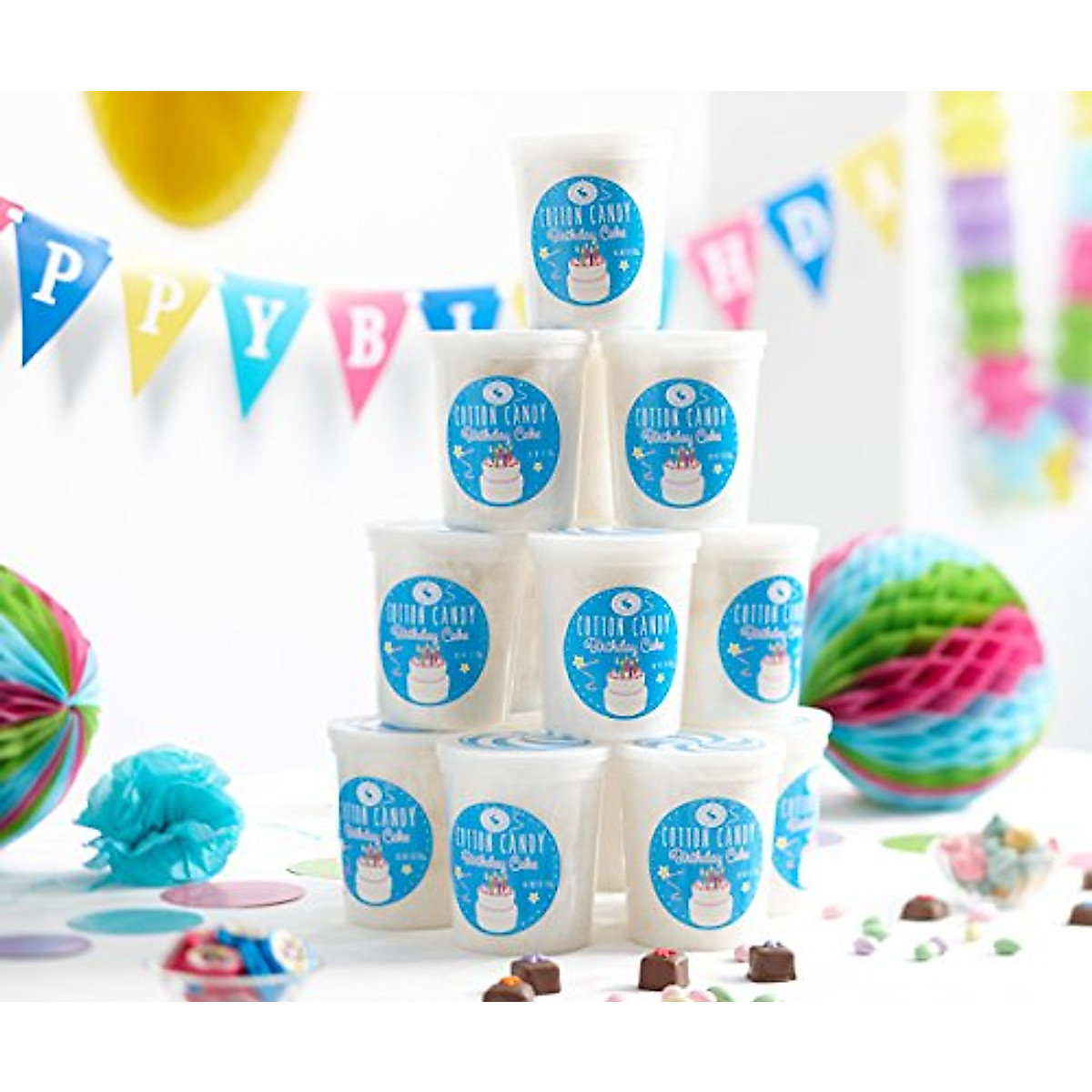 Birthday Cake Gourmet Flavored Cotton Candy – Unique Idea for Holidays, Birthdays, Gag Gifts, Party Favors