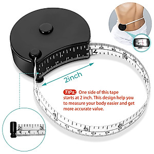 Body Tape Measure, Body Measuring Tape for Weight Loss, Fitness, Bodybuilding. Lock Pin, Retractable Soft Sewing Tape for Tailors, Measures Body Part Circumferences by Single Hand, 60Inch/150cm, 3 PCS