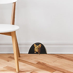 12 Pieces Mouse Hole Wall Sticker for Wall 3D Mouse Hole Wall Decal Mouse Reading Book in Wall Sticker Mural Realistic DIY Home Decal Animal for Home Nursery Wall Decor