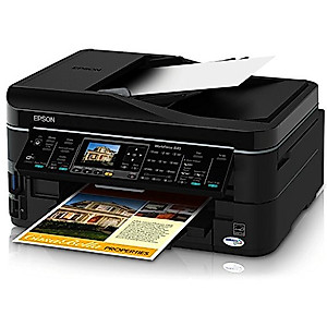 Epson WorkForce 645 Wireless All-in-One Color Inkjet Printer, Copier, Scanner, Fax, iOS/Tablet/Smartphone/AirPrint Compatible (C11CB86201)
