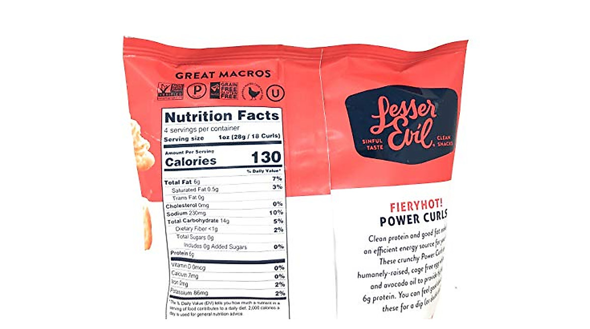 LesserEvil Fiery Hot Power Curls 4 OZ – Spicy Crunch with Clean Ingredients