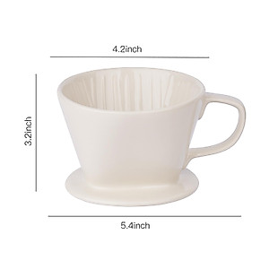 YOLIFE Pour Over Coffee Maker, Ceramic Pour Over Coffee Dripper, Porcelain Slow Brewing Filter for Travel Camping, Cafe, Restaurants, Office, Home, Coffee Maker Brew