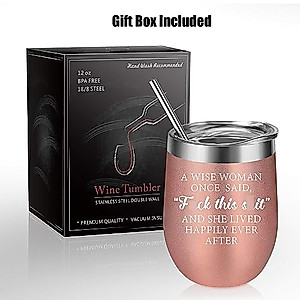 Coolife Funny Wine Tumbler - New Beginnings Gifts for Women, Drinking Gifts, Retirement, Cool Mothers Day, Birthday Gifts for Women Best Friend Coworker Her Mom Wife Sister, Fun Wine Cups