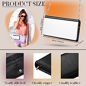 LEIFIDE Sublimation Blank Wallet for Women Heat Transfer DIY Pattern White 5 Mezzanine Purse Makeup Bag with Chain(6 Pcs)