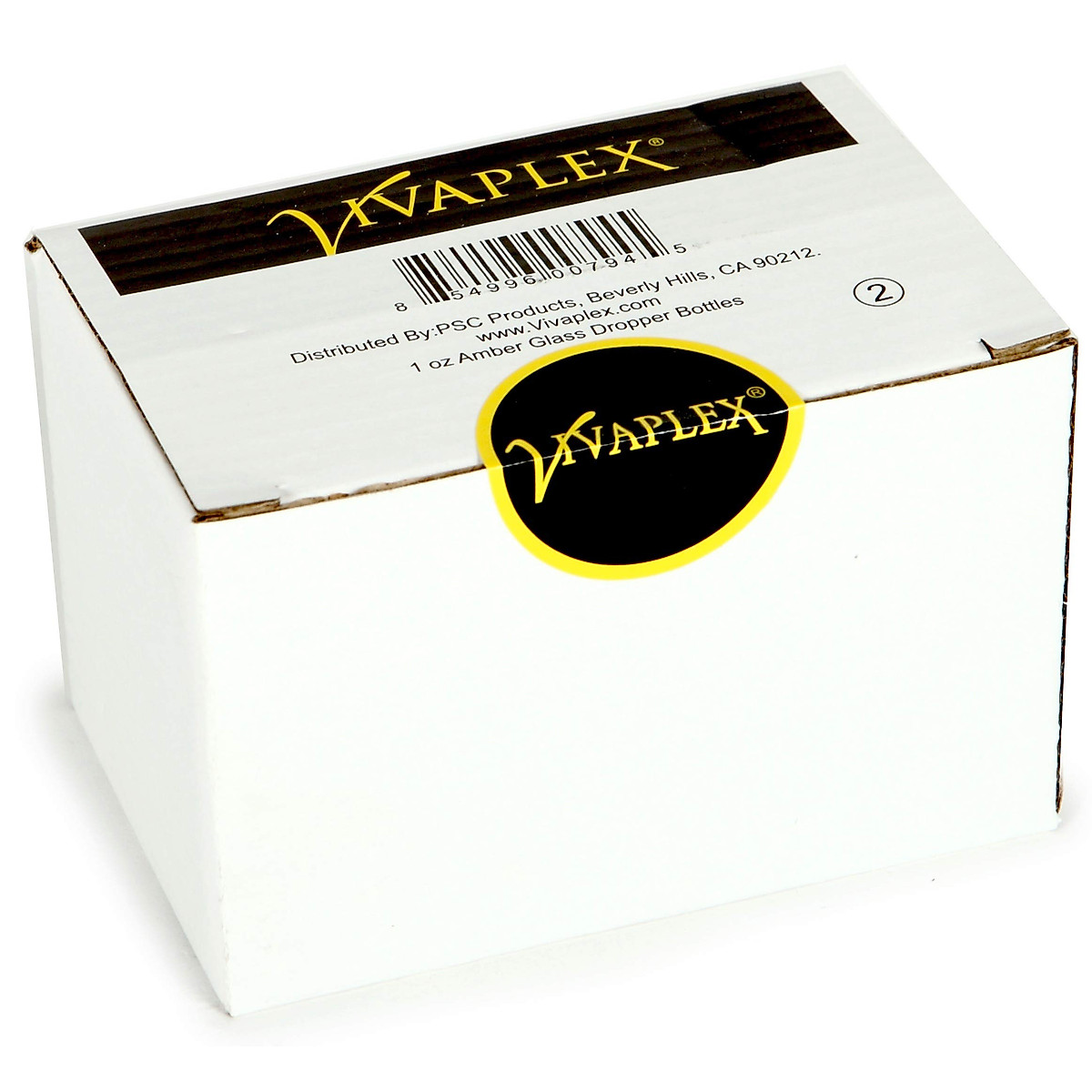 Vivaplex, Amber, 4 oz Glass Bottles, with Glass Eye Droppers - 2 pack