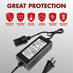 Wagan EL9903 AC to DC Power Adapter 5A 60W Power Converter 110V AC to 12V DC Cigarette Lighter Socket Adapter for 12V Car portable Fridge ETL listed