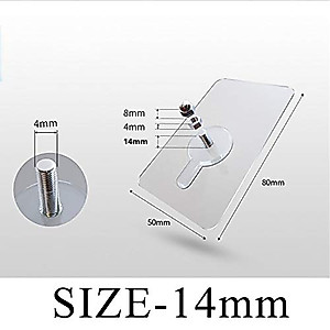 CH & ME Adhesive Wall Screws Hanging Nails - 14mm 20/Pack Non-Trace No Drilling Transparent Nail_Free Wall Hook |Heavy Duty Waterproof Seamless Screw for Kitchen Bathroom Storage Room Tile Wall