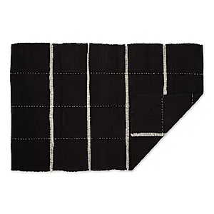 DII Modern Farmhouse Cotton Chindi Rug Collection, 26x40, Black & Cream