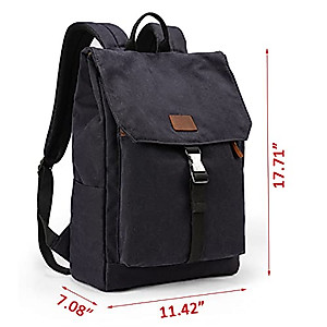 XINCADA Canvas Laptop Backpack Travel Backpack Rucksack for Men Women School College Bookbag Fits 15.6" Laptop Vintage Backpacks Daypack for Traveling Work School, Blue black