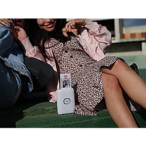 Fujifilm Instax Mini Link 2 Smartphone Printer Clay White + Fujifilm Instax Mini Twin Pack Instant Film and 20 Sticker Frames