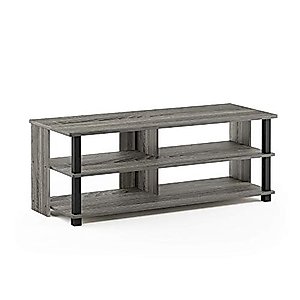 Furinno Sully 3-Tier Stand for TV up to 50, French Oak Grey/Black