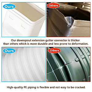 Retractable Rain Gutter Drain Downspout Extender Roof Drain Hose Drain Extender Drain Pipe Extension Connector Drain Connection Telescoping Extension Hose Accessories for Home Improvement(White)