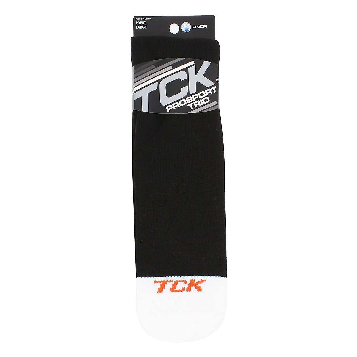 TCK Prosport Striped Tube Socks (Black/White, X-Small)