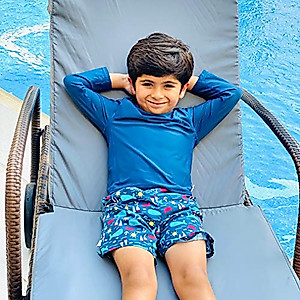 i play. by green sprouts Baby Long Sleeve Rashguard | All-Day UPF 50+ Sun Protection—Wet or Dry, Navy, 18mo