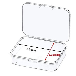 MFDSJ 12Pcs Mini Plastic Storage Containers Box with Lid, 3.5x2.4 Inches Clear Rectangle Box for Collecting Small Items, Beads, Game Pieces, Business Cards, Crafts Accessories