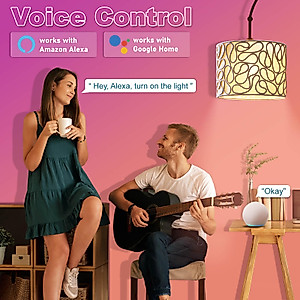 A15 LED Smart Bulb, 5W=40W,Compatible with Alexa, Google Assistant, E12 Base, Dimmable, WiFi, RGB Color Changing, Tunable White 2700K-6500K, Globe Shape, G45 Ceiling Fan Light Bulbs 4 Pack