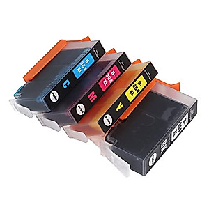 FTVOGUE Ink Cartridge, Fadeless Print Printer Cartridge ABS for Photosmart B8550 B8553 B8558 C6380 C6383 (BK C M Y 4 Colors)