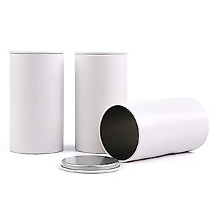 Small Tin Can 67 Series for Coffee Candy Spice Storage Matcha Powder Tin Containers Storage 3 Pcs (Ivory, M=(67x125 mm))