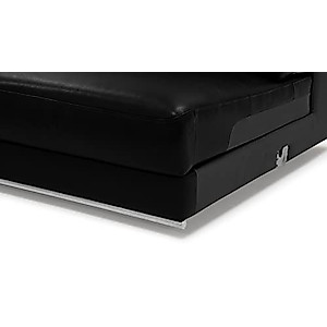 Zuri Furniture Wynn Black Leather Sectional Sofa with Adjustable Headrests - Right Chaise