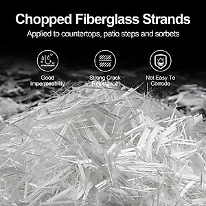 Fiberglass for Concrete, 3/4" Length,2.5 Lb, AR-Glass Chopped Strand Fiberglass for Concrete Cement Mortar Reinforcement