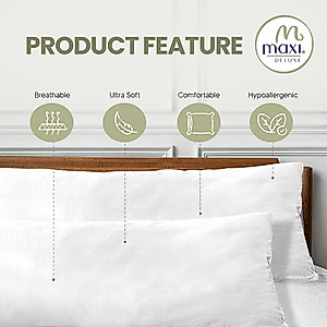 Maxi Body Pillows for Sleeping 100% Cotton Shell, Down Alternative Fiber Fill, Only Quality Fabrics Used and Breathable Cooling Body Pillow 20x55