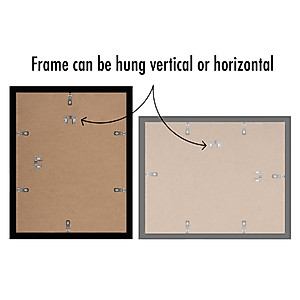 Americanflat 11x14 Picture Frame with Polished Plexiglass - Set of 2 - Use as 8x10 Frame with Mat or 11x14 Frame Without Mat - Galleria Collection - Gallery Wall Frame Set for Wall Display - Black