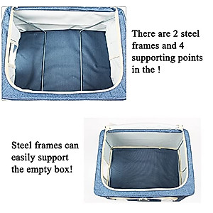 Storage Bins, Foldable,Stackable Clothes Storage Bags,clothes organizer,for Clothes With Large Clear Window Carry Handles, for Bedding, Linen, Clothes (24 L 1 Pack)