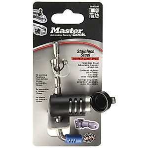 Master Lock Trailer Lock, Stainless Steel Adjustable Coupler Latch Lock, 2847DAT