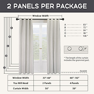 INOVADAY 100% Blackout Curtains 84 Inch Length 2 Panels Set, Linen Black Out Curtains for Bedroom Window 84 Inches Long Thermal Insulated for Living Room 2 Panels, Beige, W50 x L84