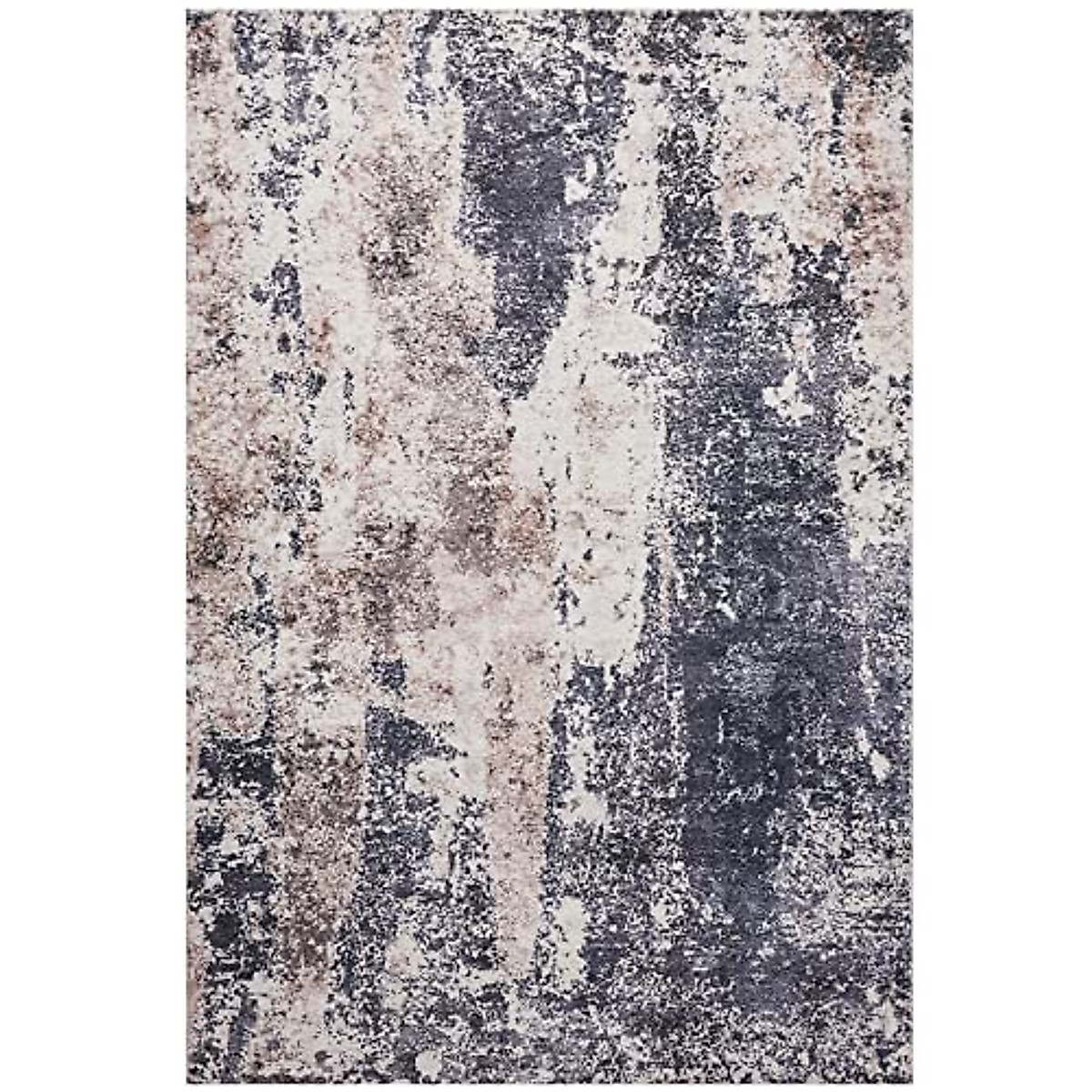 Area Rug Living Room Rugs: 5x7 Large Soft Indoor Carpet Modern Abstract Decor Rug with Non Slip Rubber Backing for Under Dining Table Nursery Home Office Bedroom Gray Brown