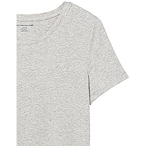 Amazon Essentials Women's Classic-Fit Short-Sleeve Crewneck T-Shirt, Pack of 2, Charcoal Heather/Light Grey Heather, Large