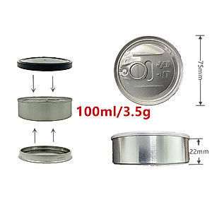 DOUKI 20sets Cali Self-seal Tin Can with Lid - Tuna Can Hoop Ring - NO TOOLS NEEDED