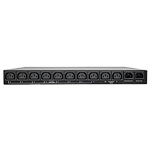 Tripp Lite Switched PDU with ATS, 2/2.4KW Single Phase, 200/240V, 10 Outlet (C13), 2 C14 Input, 3.6M Cords 1U Rack-Mount Power, TAA (PDUMH15HVATNET)