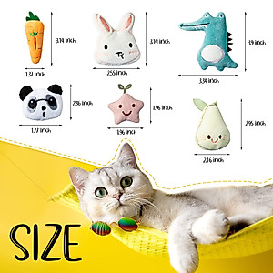 Jadive 50 Pcs Catnip Toys for Indoor Cat Plush Cats Toys Bulk Interactive Catnip Filled Kitten Toys Cat Chew Toy Pet Cats Supplies