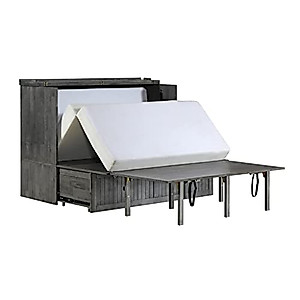 Mega Solutions Murphybedz Tuscany Murphy Cabinet Chest Bed with Charging Station 6 Inch, Queen (Galaxy Grey)