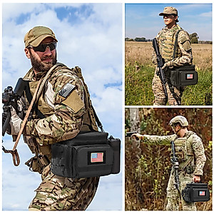 UMUFUKA Lunch Box for Men, Tactical Lunch Cooler Tote,Insulated Lunch Bag Adult, With Detachable MOLLE Water Bottle Pouch, Men Leakproof Lunch Bag for Work Picnic (Black)