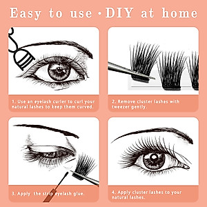 Individual Cluster Lashes,Lash Bond and Seal, DIY lash Extension