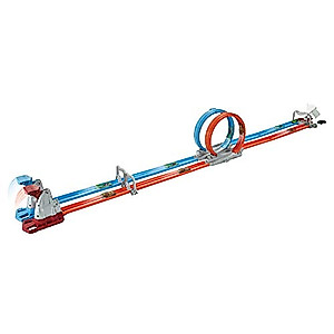 Hot Wheels Double Loop Dash Drag Racing with 2 Vehicles Playset