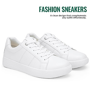 Vepose White Sneakers 8013 Casual Fashion Low Top Comfortable Classic Shoes for Women Size 7.5(CJY8013 All White 07.5)
