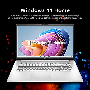 HP 17.3'' FHD （1920 x 1080） Business Laptop, Intel Core i5-1235U, 16GB RAM, 1TB PCIe SSD, Intel Iris Xe Graphics, Backlit Keyboard, HD Camera, Bluetooth, Win 11 Pro, Silver, (renewed)