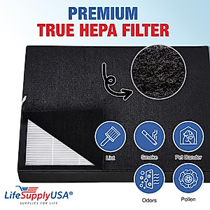 LifeSupplyUSA True HEPA Filter Replacement Compatible with Alen Air FLEX HEPA-PURE BreatheSmart Air Purifier